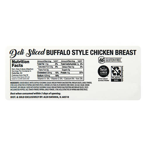 ALDI Deli Sliced Buffalo Style Chicken Breast, 8 oz